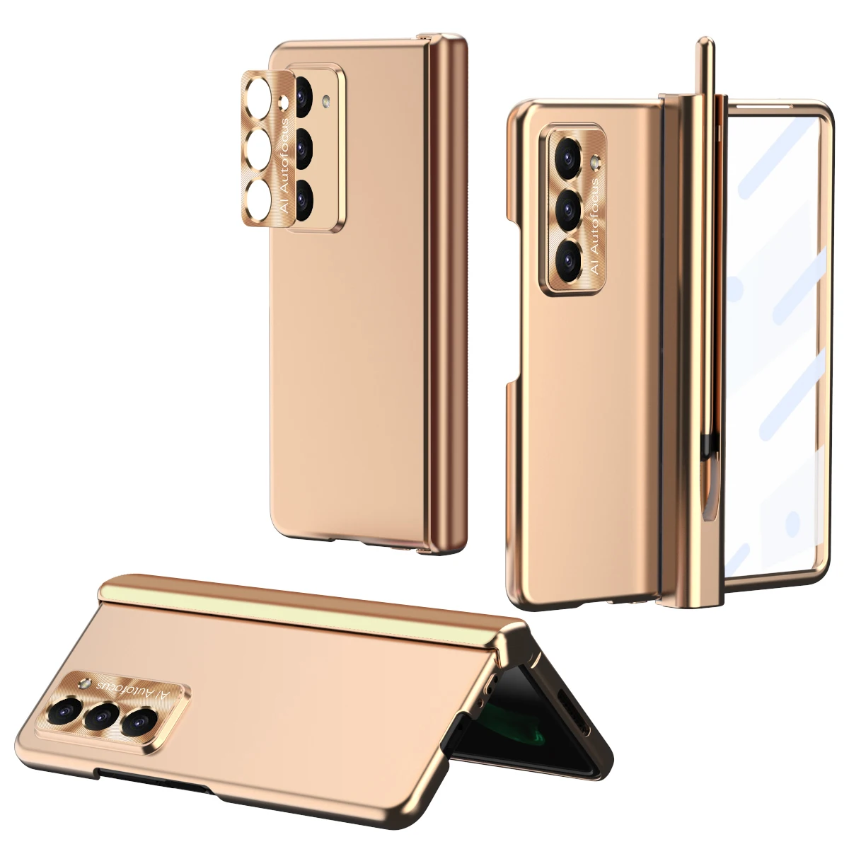 Luxury-2-Hinge-Plating-Pen-Holder-Case-for-Samsung-Galaxy-Z-Fold-3-4-5 ...