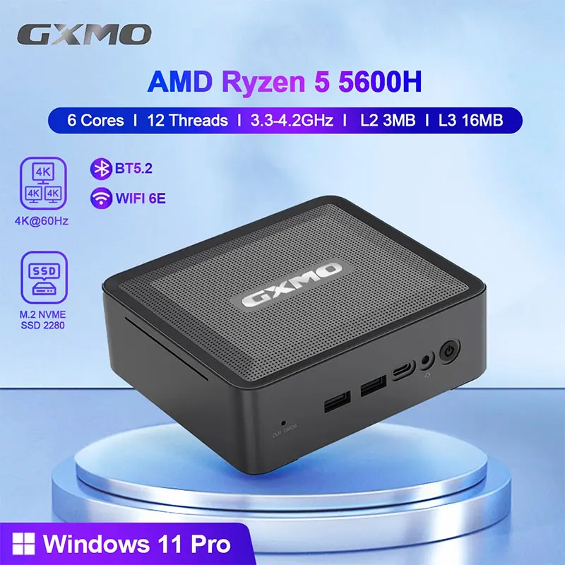 GXMO-H56-Mini-PC-AMD-Ryzen5-5600H-AMD-Radeon-Graphics-7-Core-1800MHz ...
