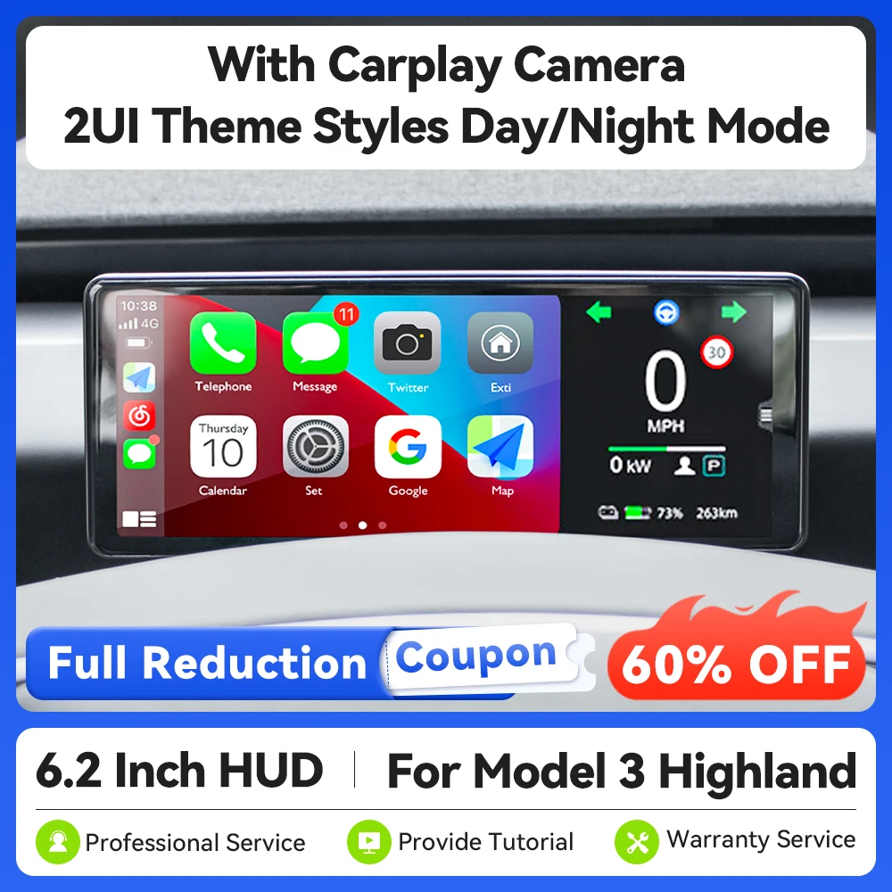 2024-New-6-2-Inch-Instrument-Panel-Head-Up-Display-For-Tesla-Model-3 ...