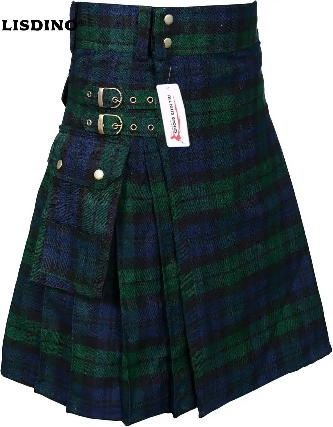 High Quality Fashion Men Cool Pocket Kilts Solid Color Gothic Kilt ...