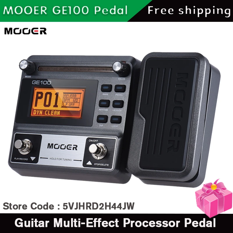 MOOER GE100 Guitar Multi Effect Processor Pedal Loop Recording Chord ...