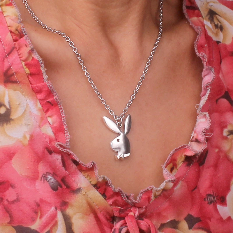 Cute-Rabbit-Necklace-Long-Ear-Bunny-Pendant-Necklaces-Flame-Lock ...