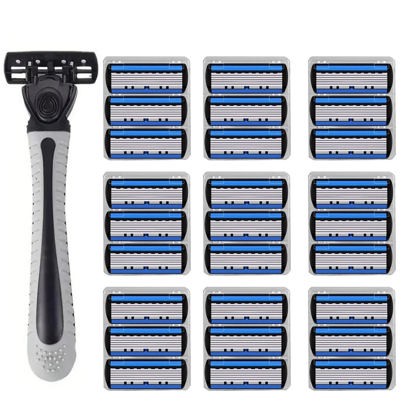 6-Layer-Razor-Head-Manual-Shaver-Stainless-Steel-Classic-Double-Edge ...