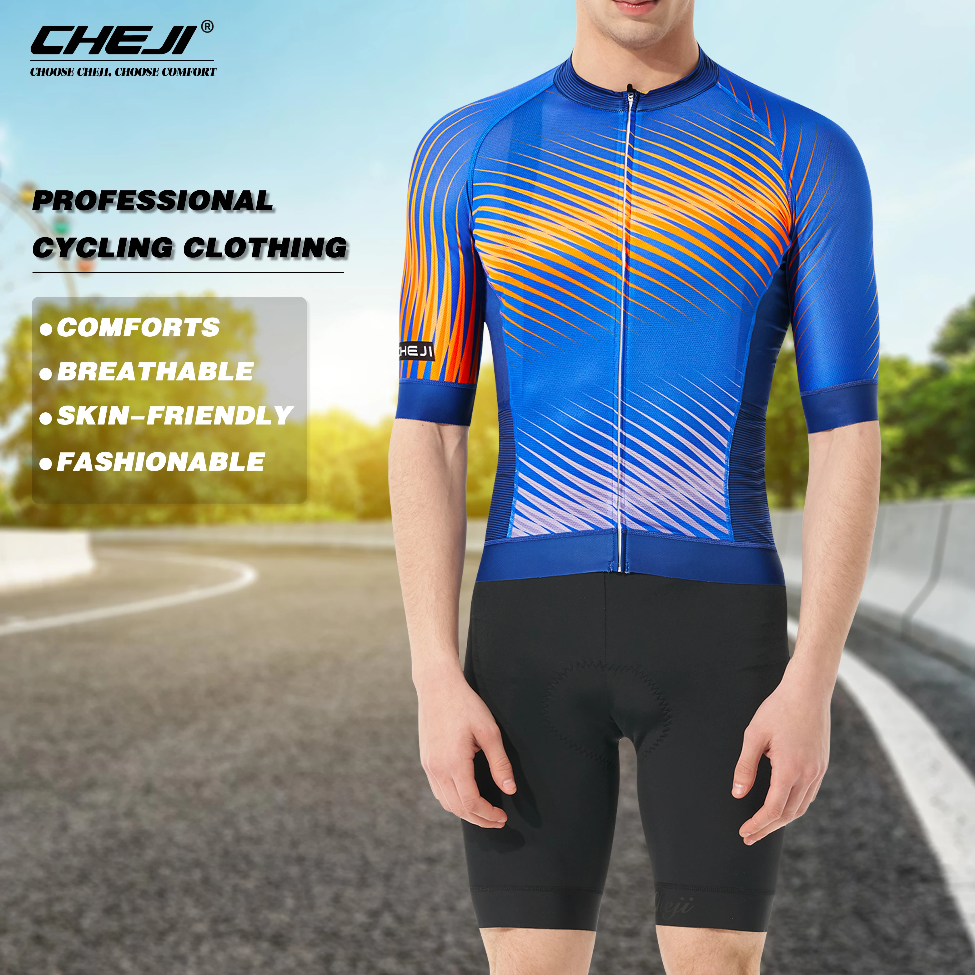 CHEJI-Men-s-Cycling-Jerseys-Short-Sleeved-Bicycles-Jersey-Tops-in-Quick ...