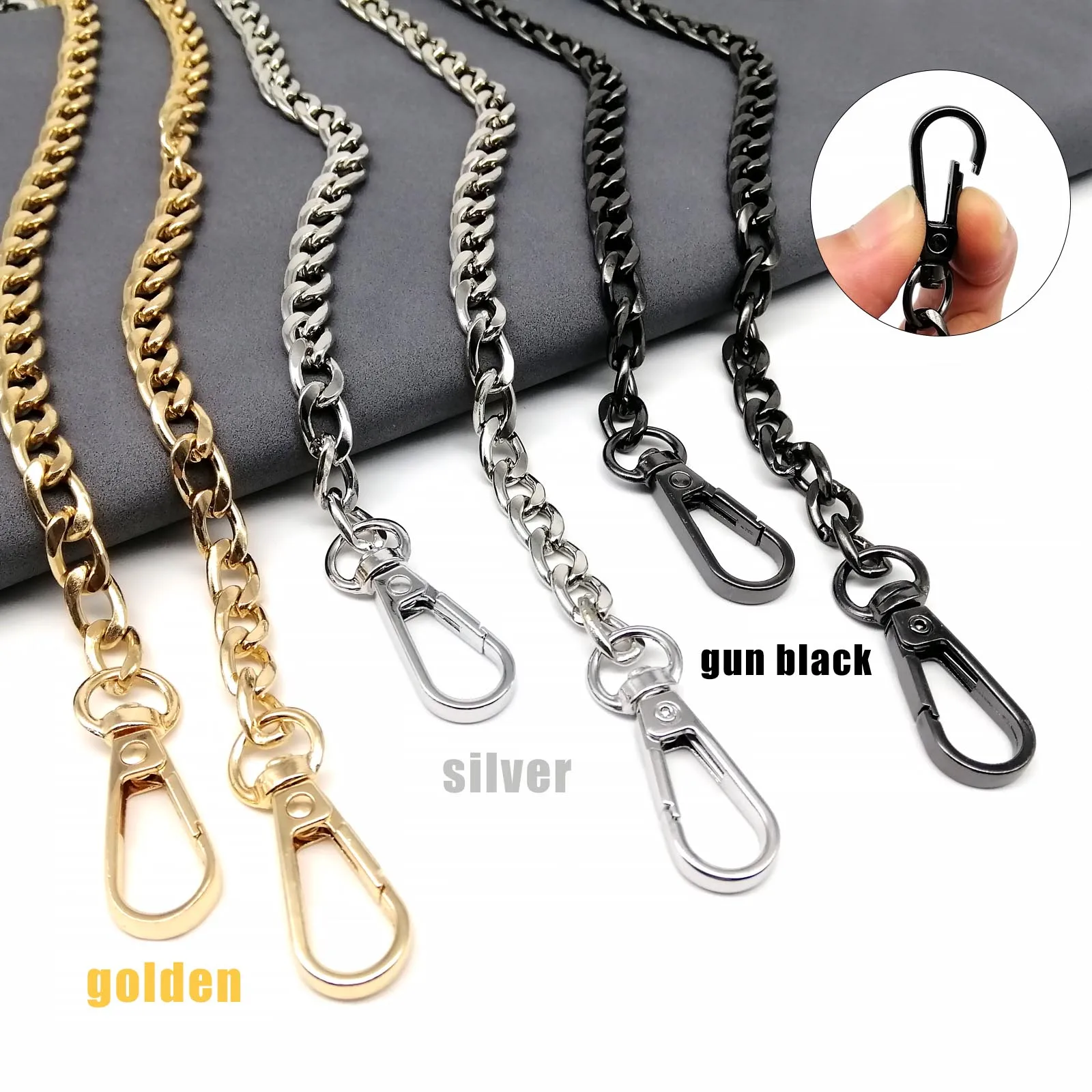 Metal-60-120cm-Double-Clasp-Snap-Clip-Handbag-Purse-Chain-Accessories ...