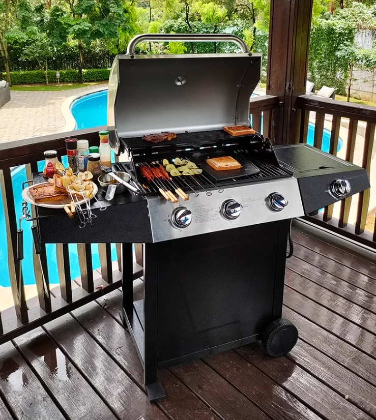 Villa-courtyard-gas-barbecue-stove-Large-barbecue-rack-Liquefied-gas ...