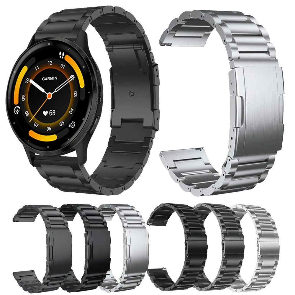 20-22mm-Titanium-Metal-Strap-For-Garmin-Forerunner-265-255-Music-55 ...