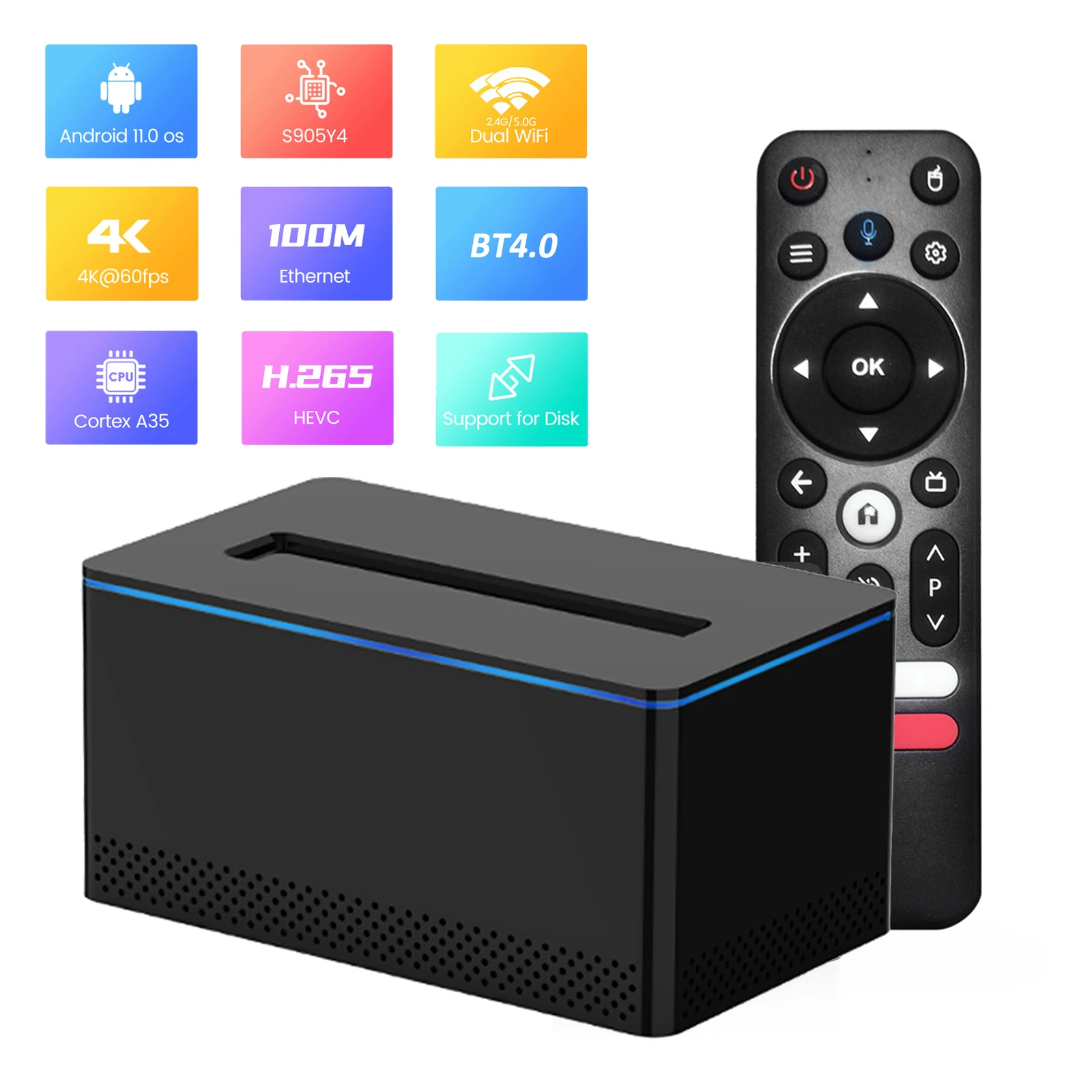 X6 Android 11 Smart TV Box Amlogic S905Y4 4K Media Player LPDDR4 2GB ...