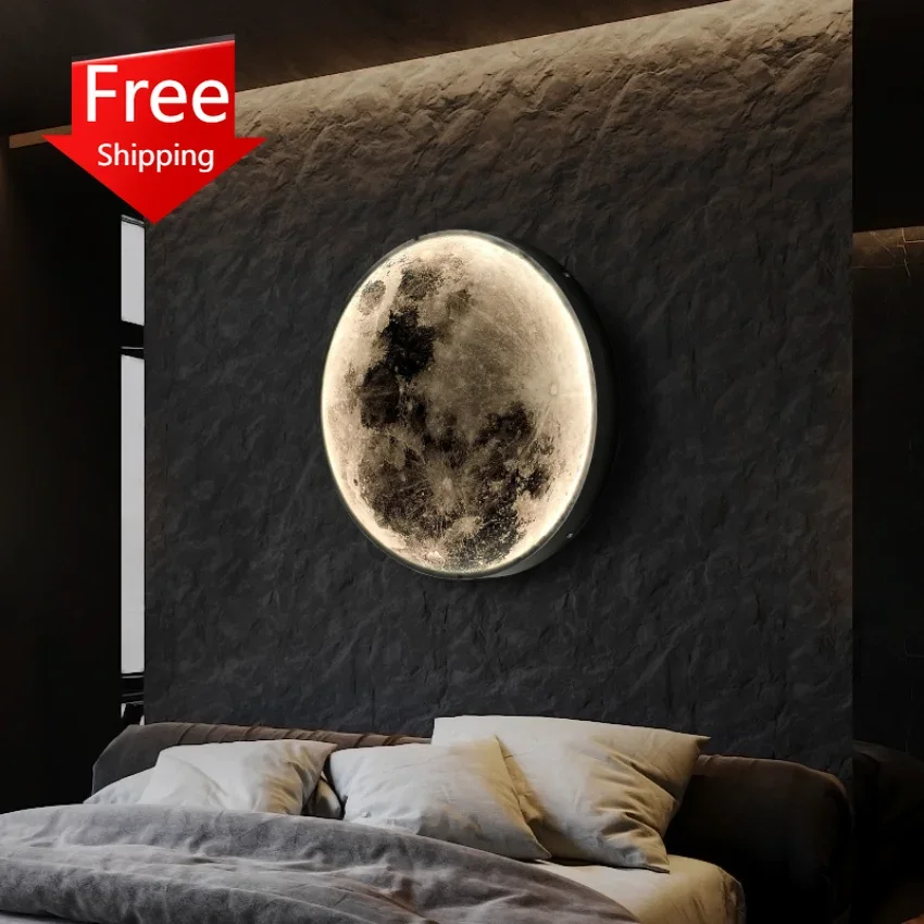 L-mpara-de-pared-de-Luna-redonda-moderna-para-dormitorio-sala-de-estar ...