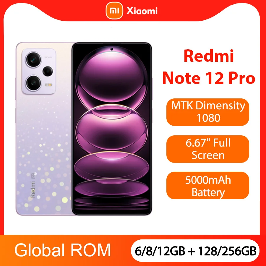 Xiaomi Redmi Note 12 Pro 5g Smartphone 128gb/256gb Mtk Dimensity 1080 6 ...