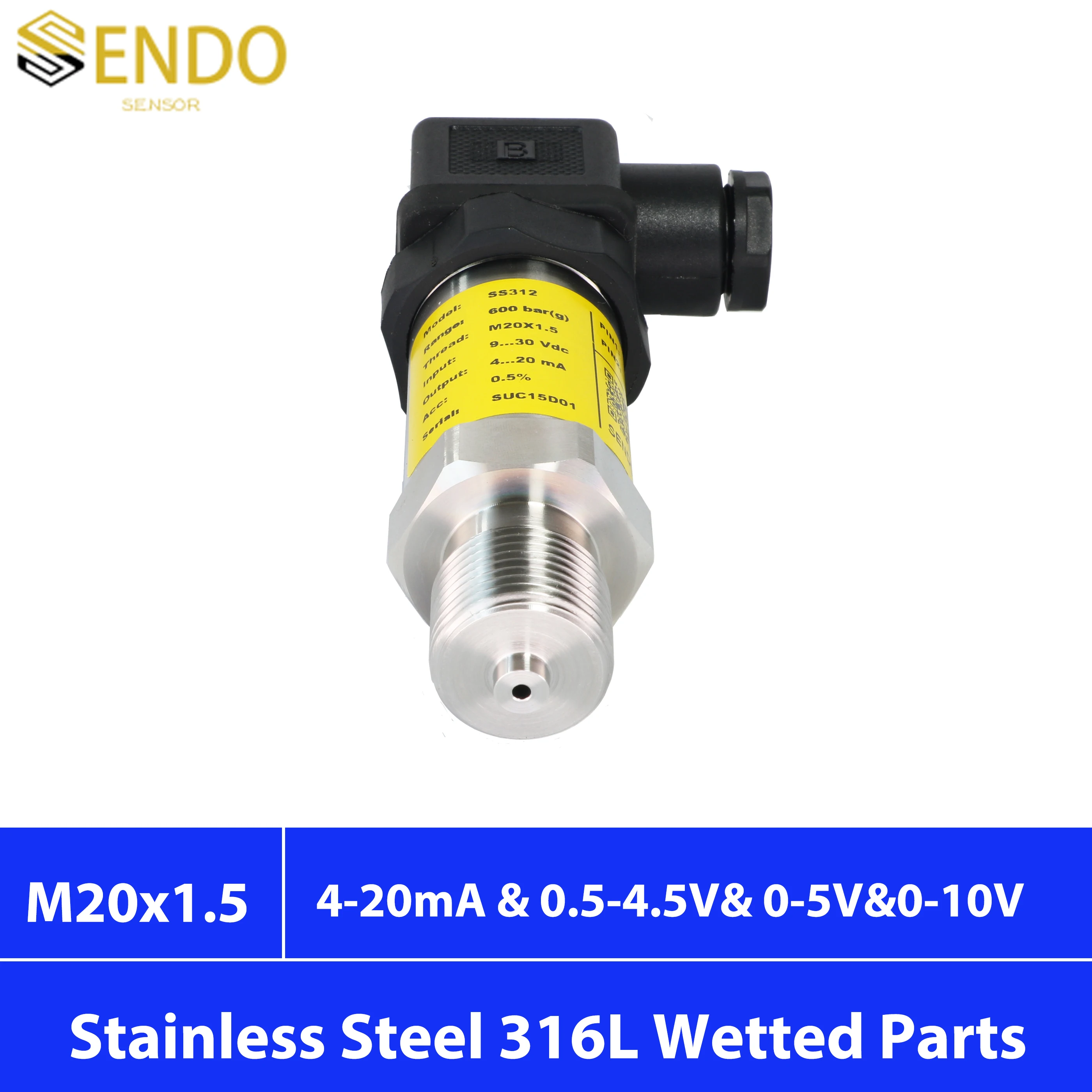 Pressure sensor 10bar 4 20 ma 0 5 v 0 10 v 0.5 4.5 v analog output ...