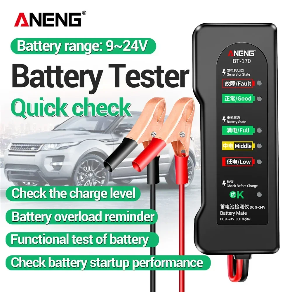 ANENG-BT-170-Battery-Testers-12V-Car-Motorcycle-Tester-Fault-Detector ...