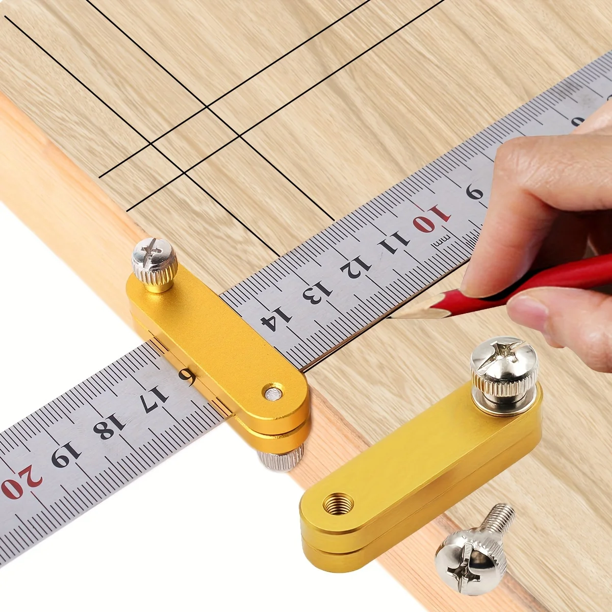 1Pc-30cm-Thickening-Steel-Ruler-Positioning-Block-Stop-Angle-Scriber ...