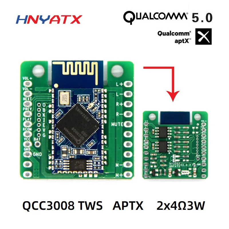 Qualcomm-QCC3008-Bluetooth-5-0-Audio-TWS-Receiver-Amplifier-Module-AAC ...