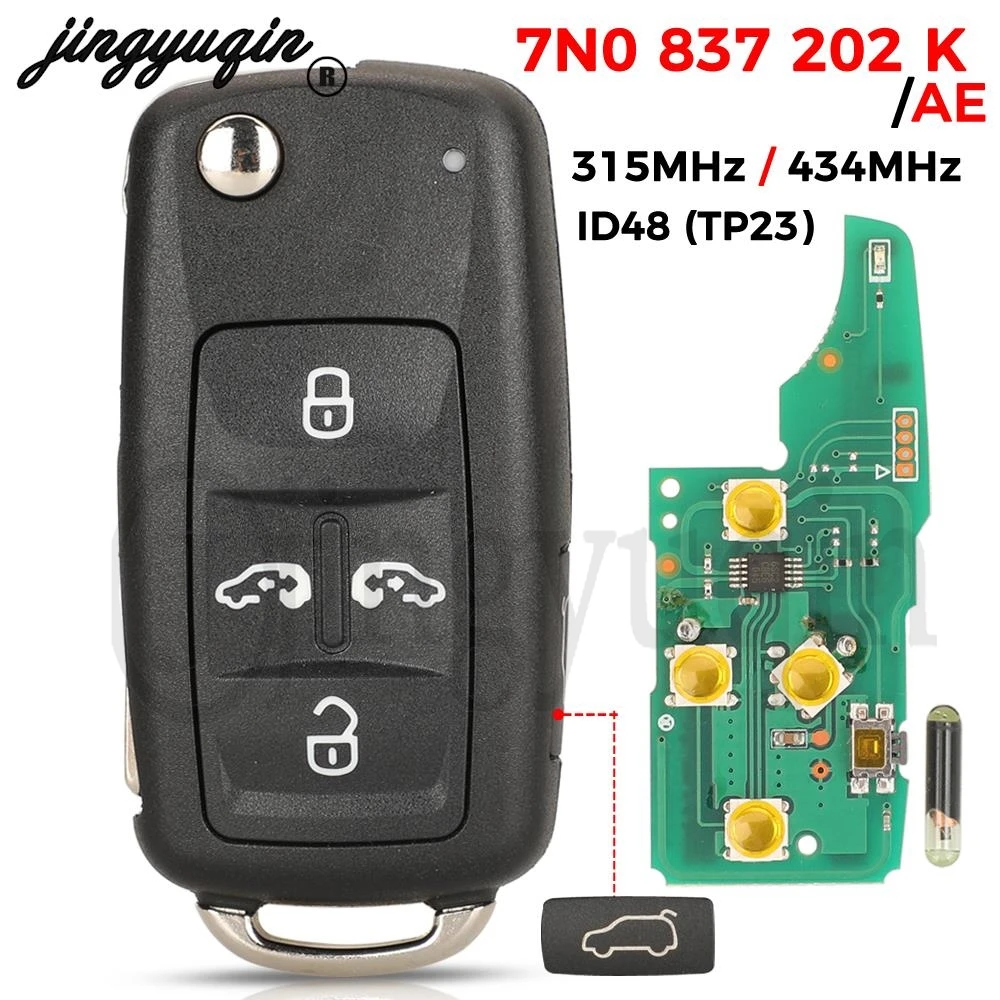 jingyuqin-7N0837202K-F-AE-Remote-key-315-434Mhz-For-VW-Sharan-Multivan ...