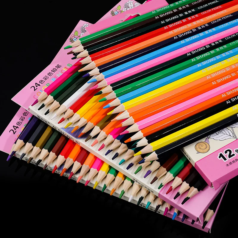 Color-Pen-Pencils-Set-Children-Kawaii-Stationery-Crayon-Coloring ...