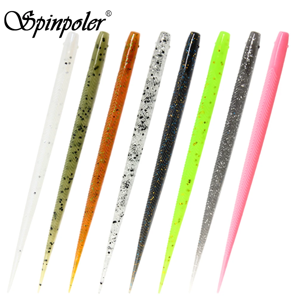 Spinpoler-Soft-Lure-Worm-For-Fishing-Stick-Tail-Earthworm-Silicone ...
