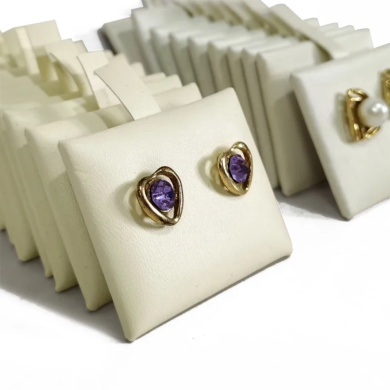 Delicate Earrings Stud Pendant Jewelry Display Pad PU Leather Brushed ...
