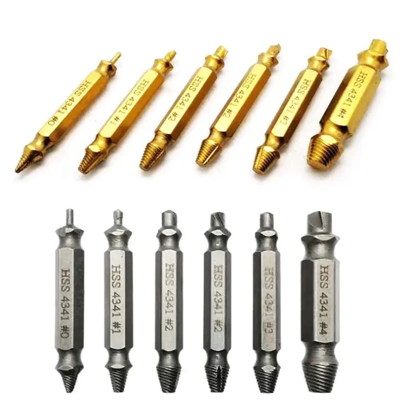 6Pcs HSS Damaged Screw Extractor Set - Stripped Broken Screw Remover ...