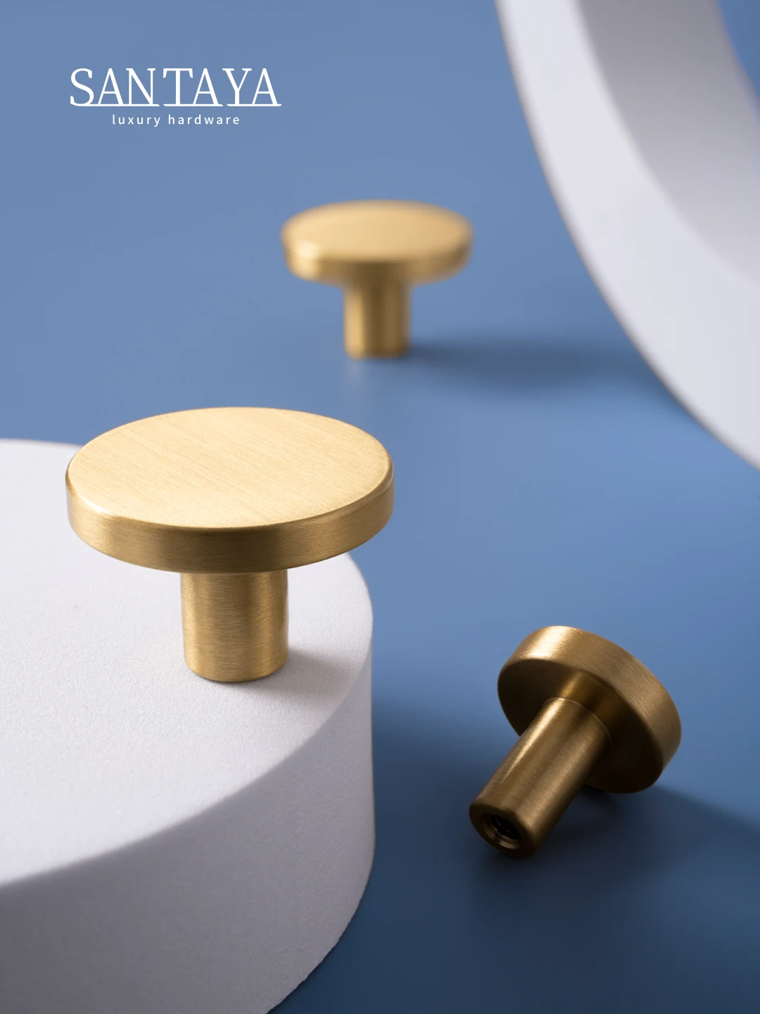 Santaya Knobs Simple Round Brass Drawer Handle Wardrobe Cabinet Pulls ...