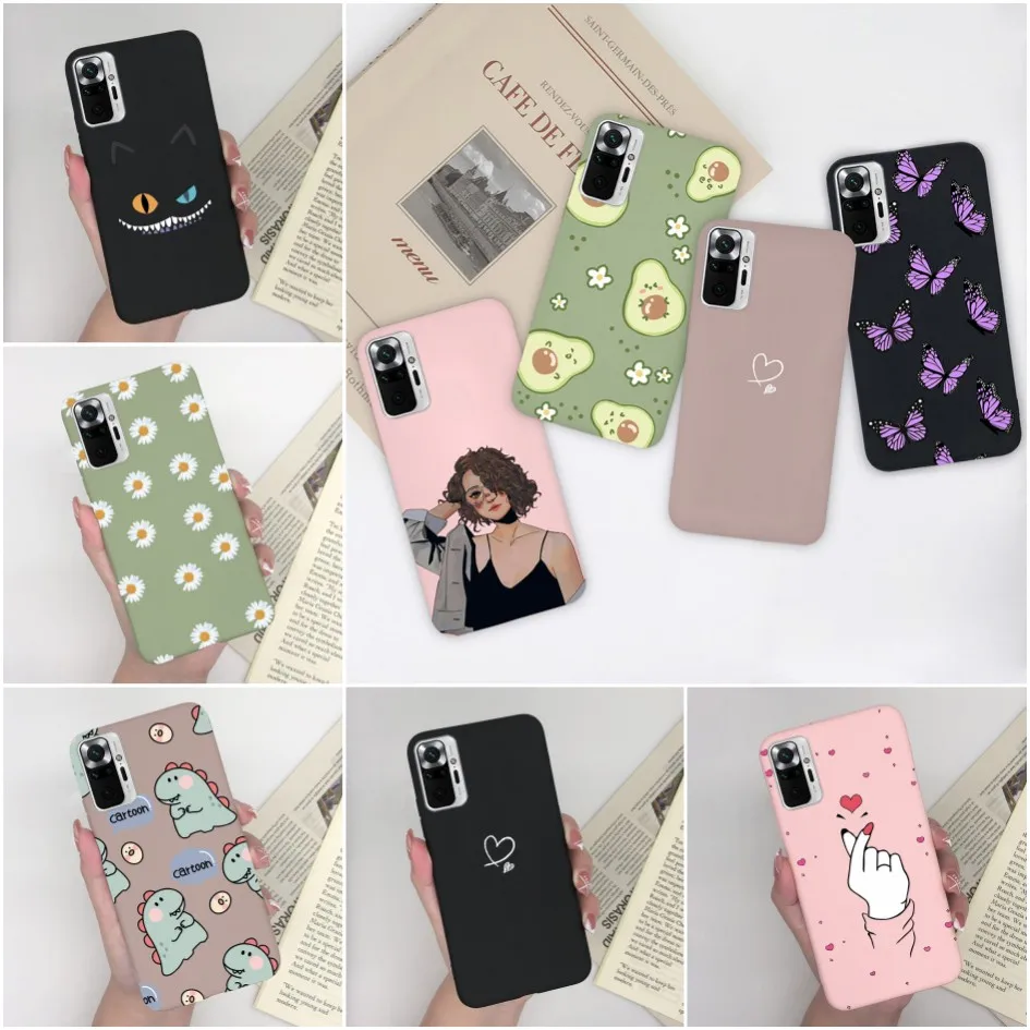 For Xiaomi Redmi Note 10 Pro Phone Case Cute Girl Cat Butterfly Heart ...
