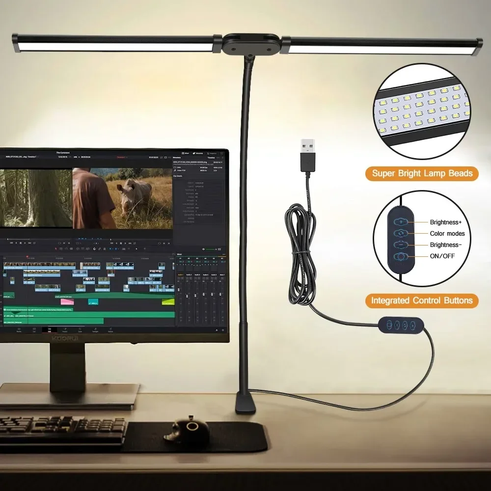 Double-headed-LED-clip-type-remote-control-desk-lamp-reading-lamp ...