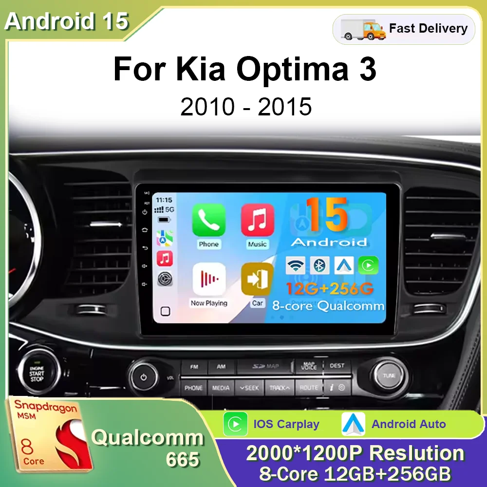 Android 15 For Kia Optima 3 2011 - 2015 Wireless Carplay Auto Car Radio ...