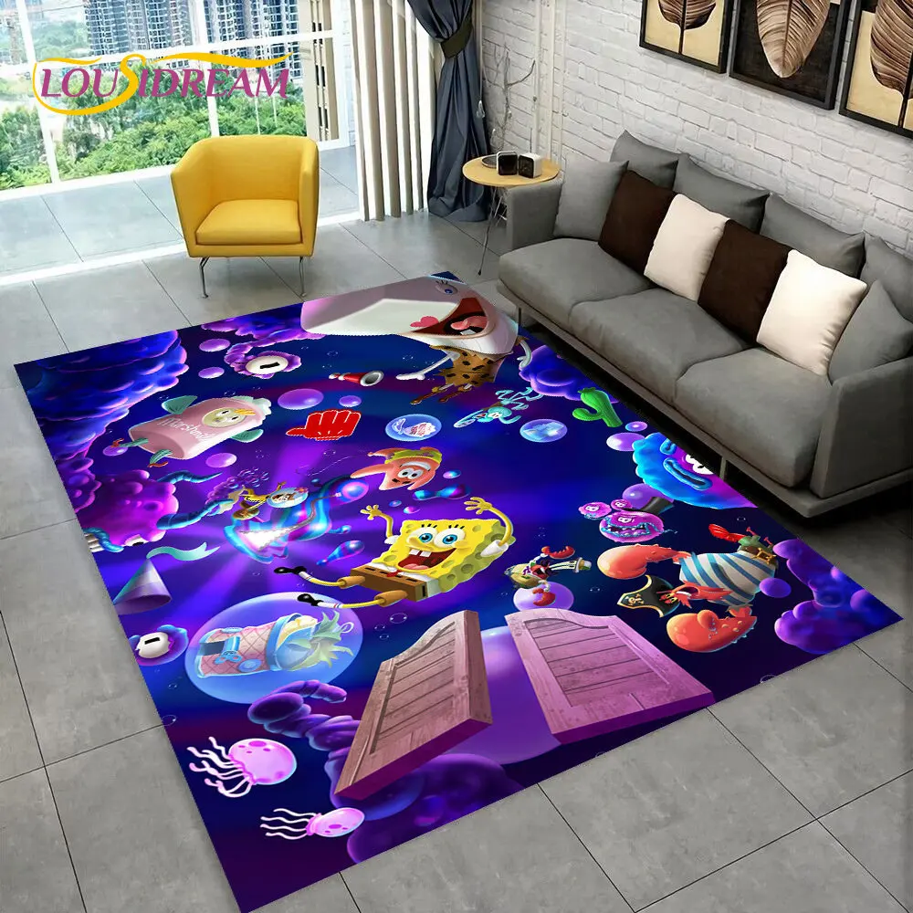 S SpongeBob Cartoon Area Rug,Carpet Rug for Home Living Room Children ...