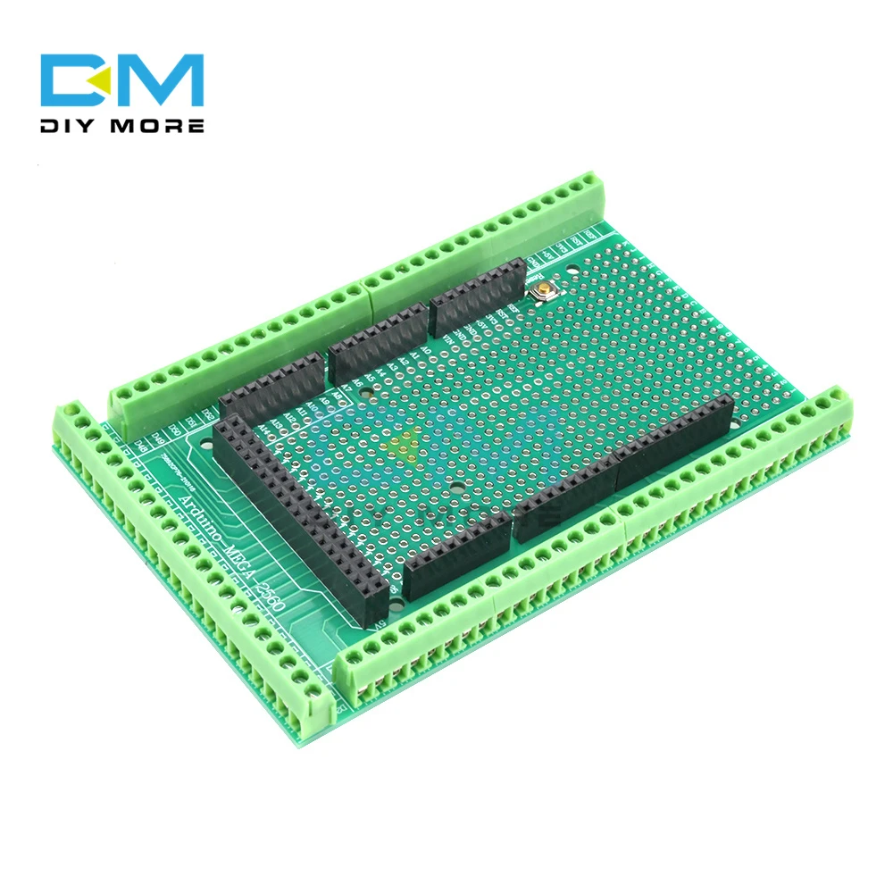 Double-side Pcb Prototype Screw Terminal Block Shield Board Kit For Arduino Mega 2560 / Mega2560 ...
