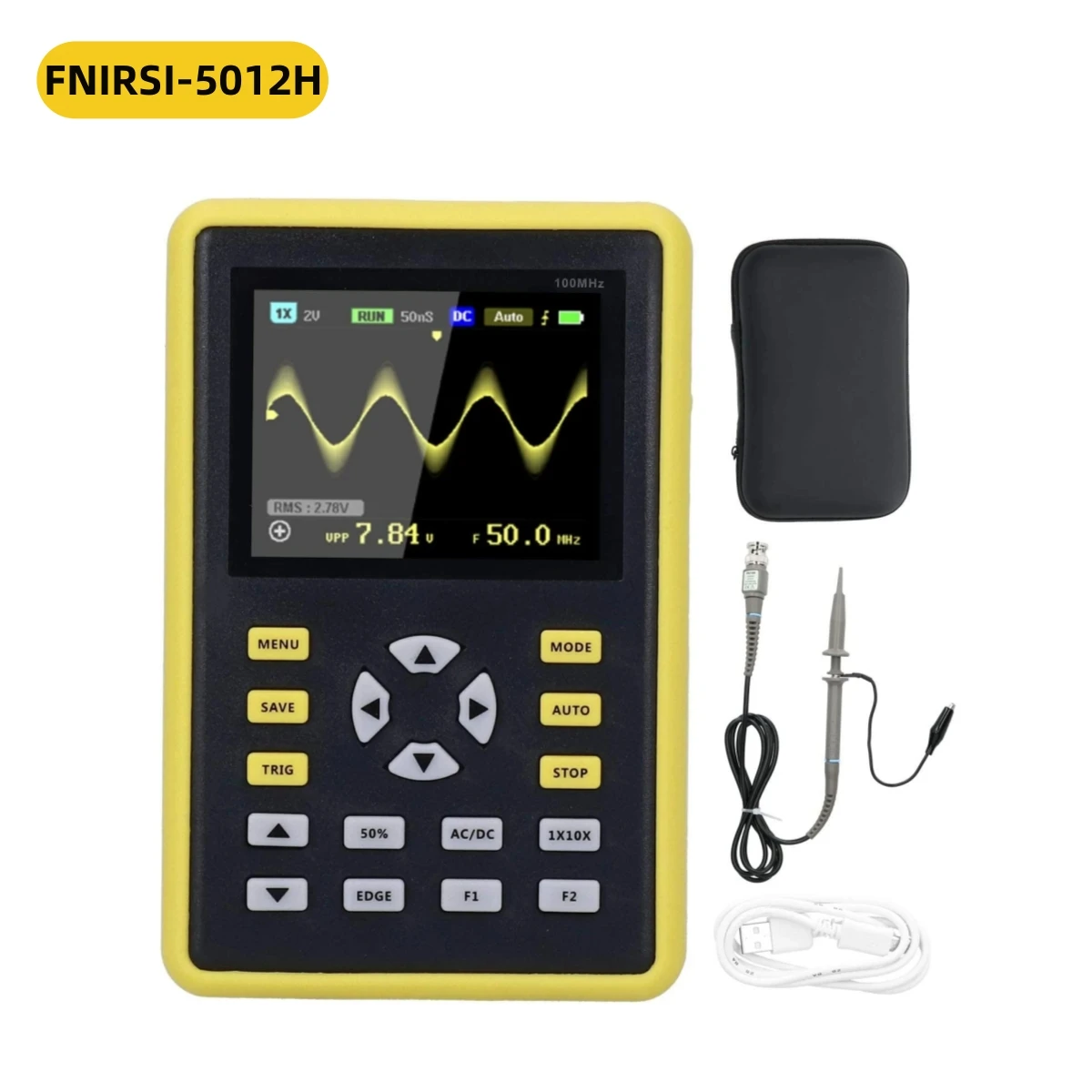 FNIRSI-5012H Digital Oscilloscope, Analog Bandwidth with Waveform ...