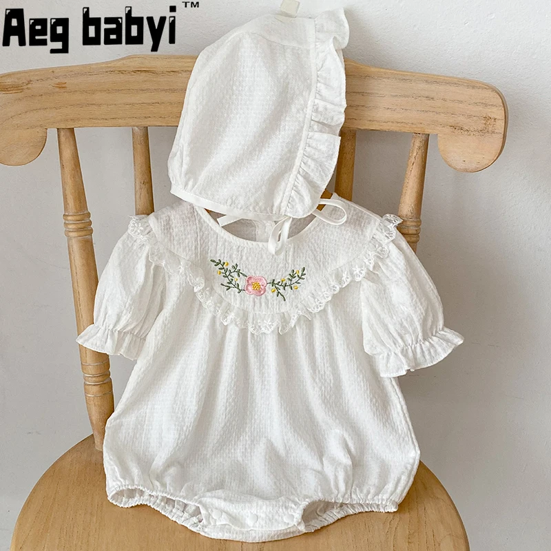 Baby-Girls-Clothes-Baby-Bodysuits-Summer-Short-sleeve-Embroidery ...