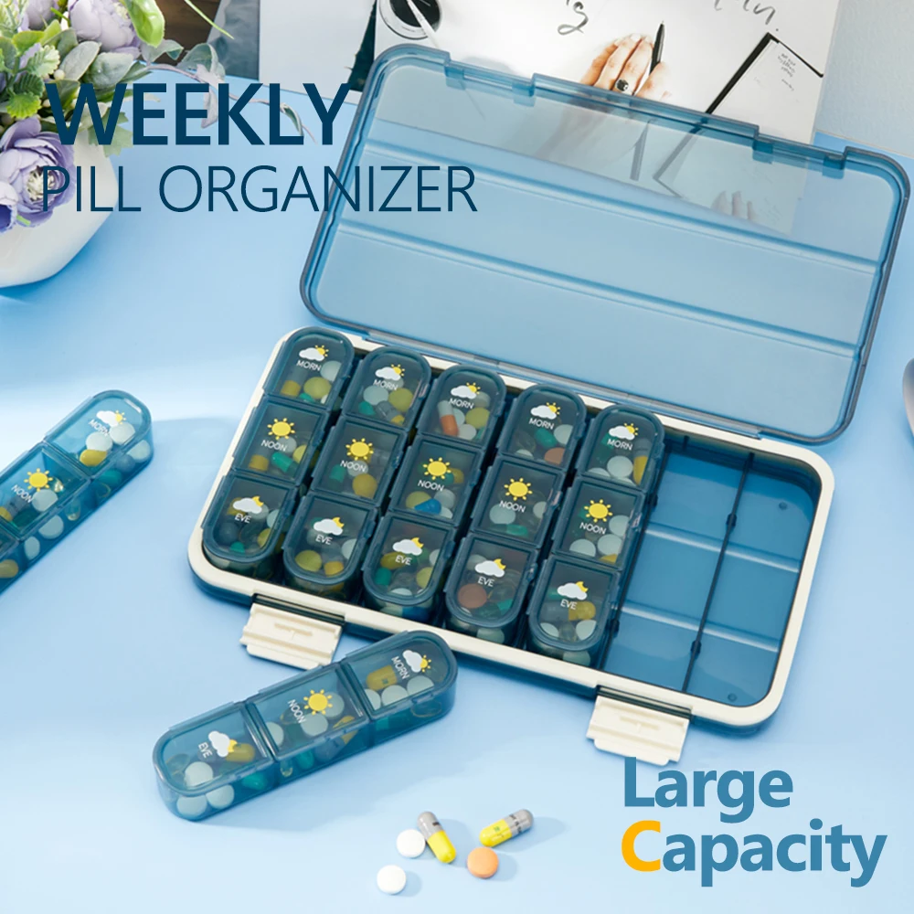 7-Days-Portable-Pill-Case-Large-Capacity-One-Week-Pill-Box-21-28-Grids ...