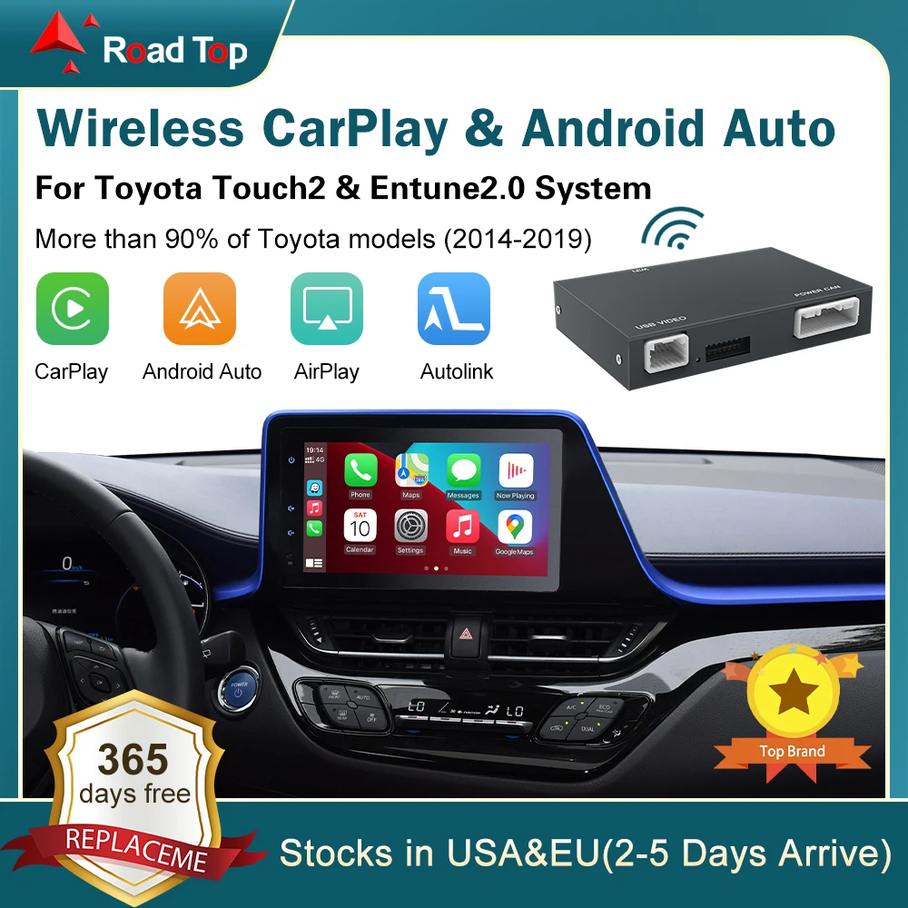 CarPlay-sans-fil-pour-Toyota-Touch2-Entune2-0-RAV4-Sicannelle-Tundra-2014-2019-Android-Auto ...