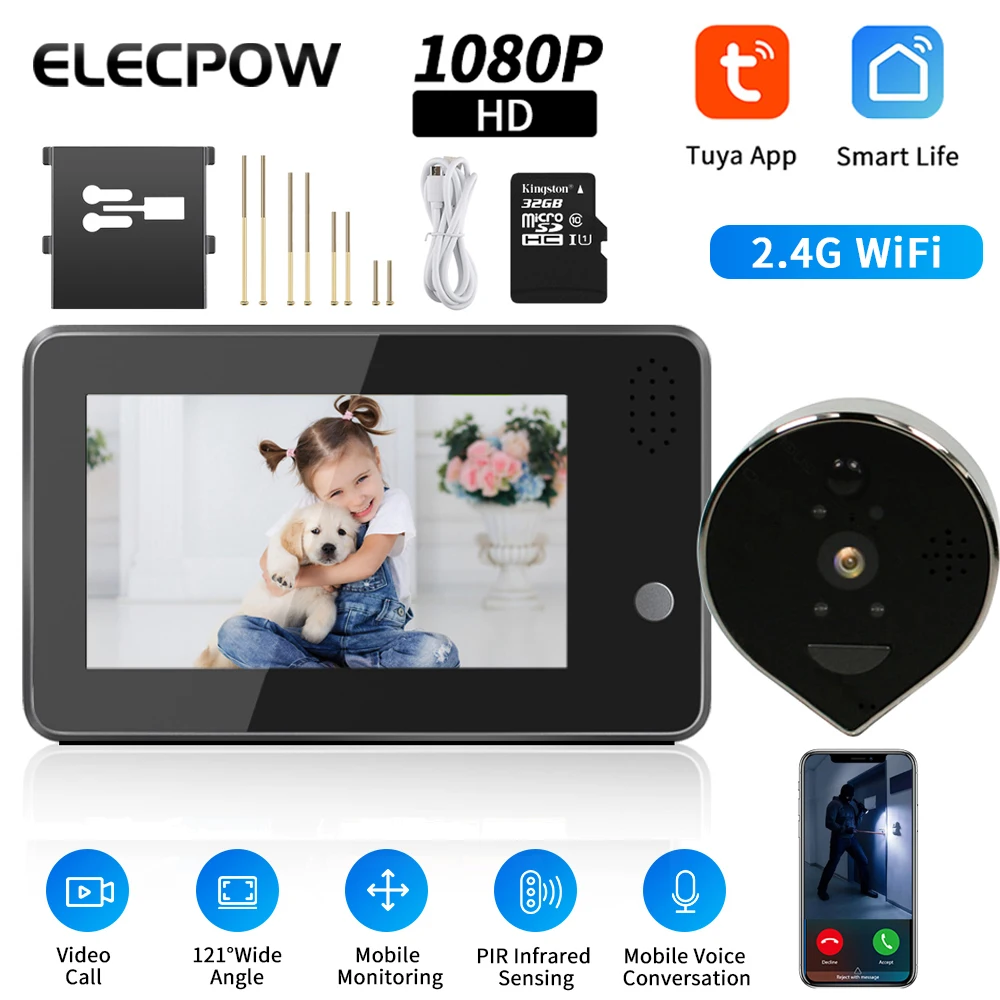 Smart Video Doorbell Wireless Peephole Camera | Doorbell Peephole ...