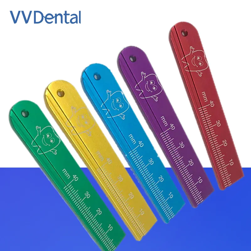 1pc Dental Rulers Aluminium Dentist Endo Finger Ruler Measure Scale ...