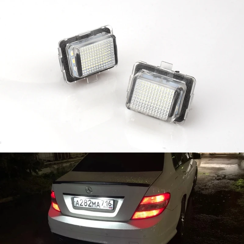 2PCS-Canbus-White-12V-Led-License-Plate-Light-For-Mercedes-W204-W212 ...