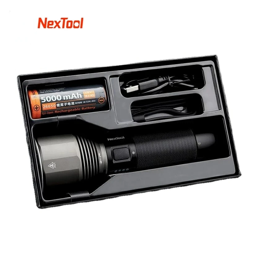 Nextool Rechargeable Flashlight 2000lm 380m 5Modes IPX7 Waterproof 5000mAh LED Light Type-C ...