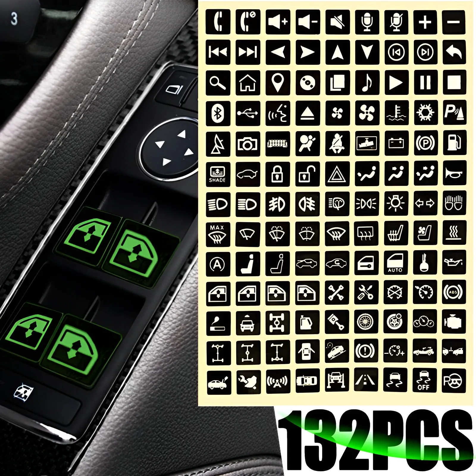 Luminous-Car-Sticker-Instrument-Panel-Buttons-Stickers-PVC-Truck ...