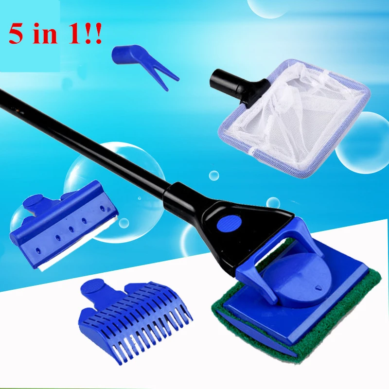 5-in-1-Aquarium-Cleaning-Tools-Aquarium-Tank-Clean-Set-Fish-Net-Gravel ...