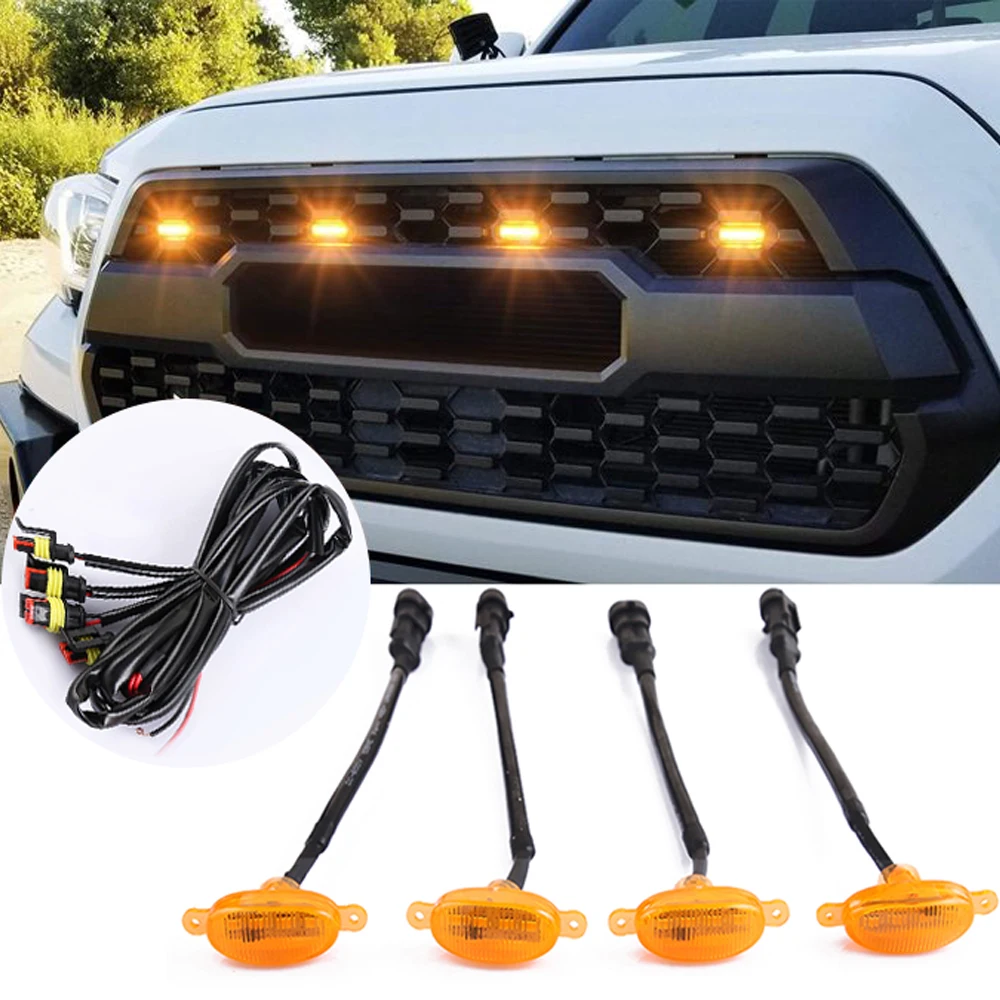 4PCS Car Light LED Front Grille Light Running Lights For GMC Sierra ...