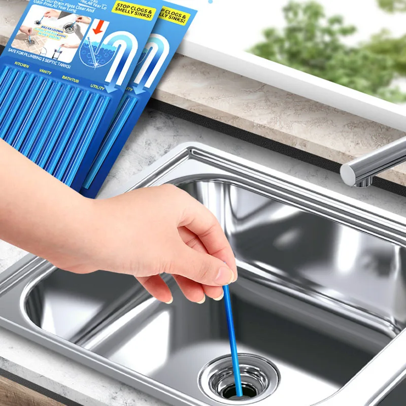 12pcs-Set-Drain-Cleaning-Sticks-Clogging-Remover-Pipe-Unclog-Sticks ...