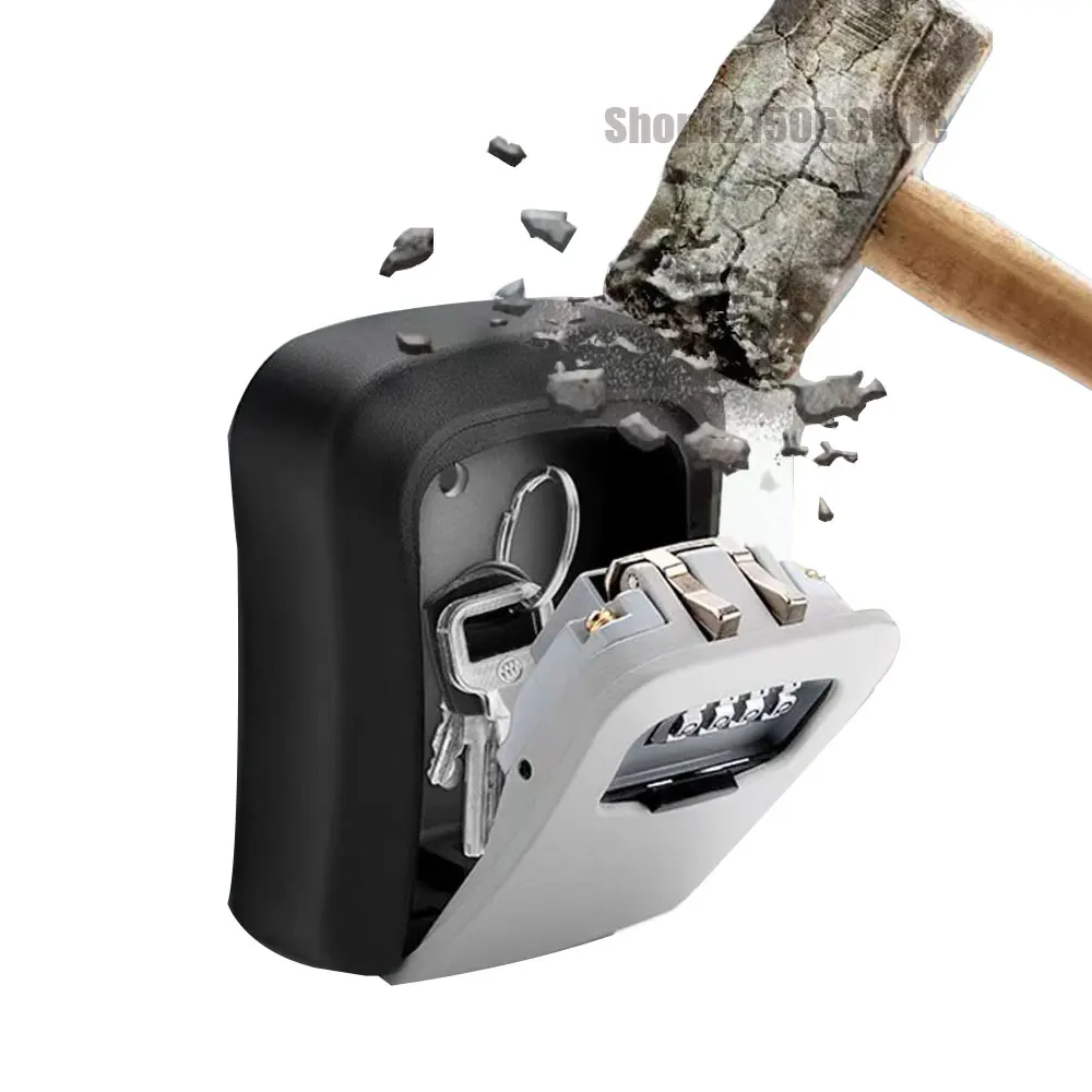 Metal-alloyWall-Mount-Key-Storage-Secret-Box-Organizer-4-Digit ...