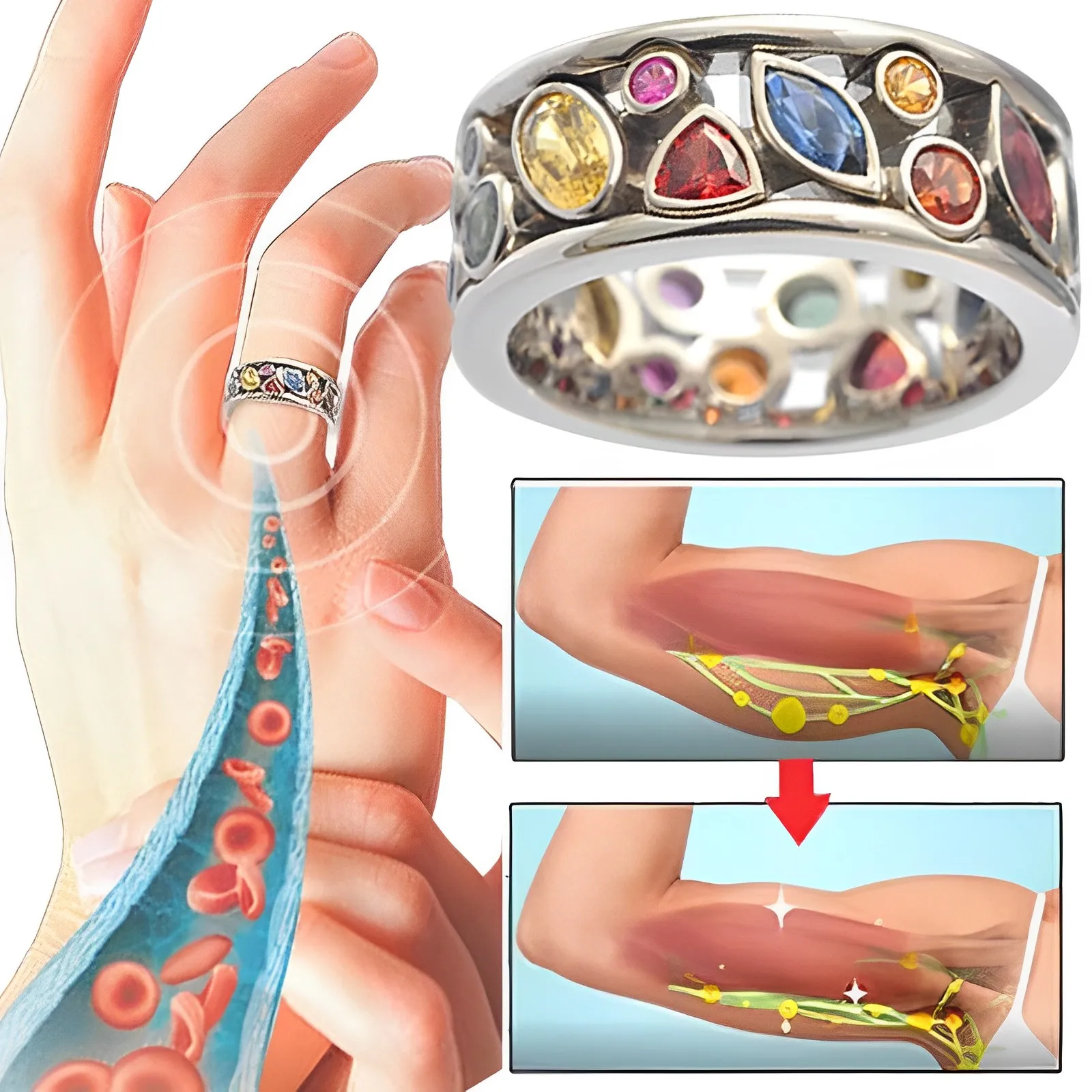 Colorful-Women-Hollow-Out-Geometric-Stone-Rings-Therapy-Crystal-Ring ...