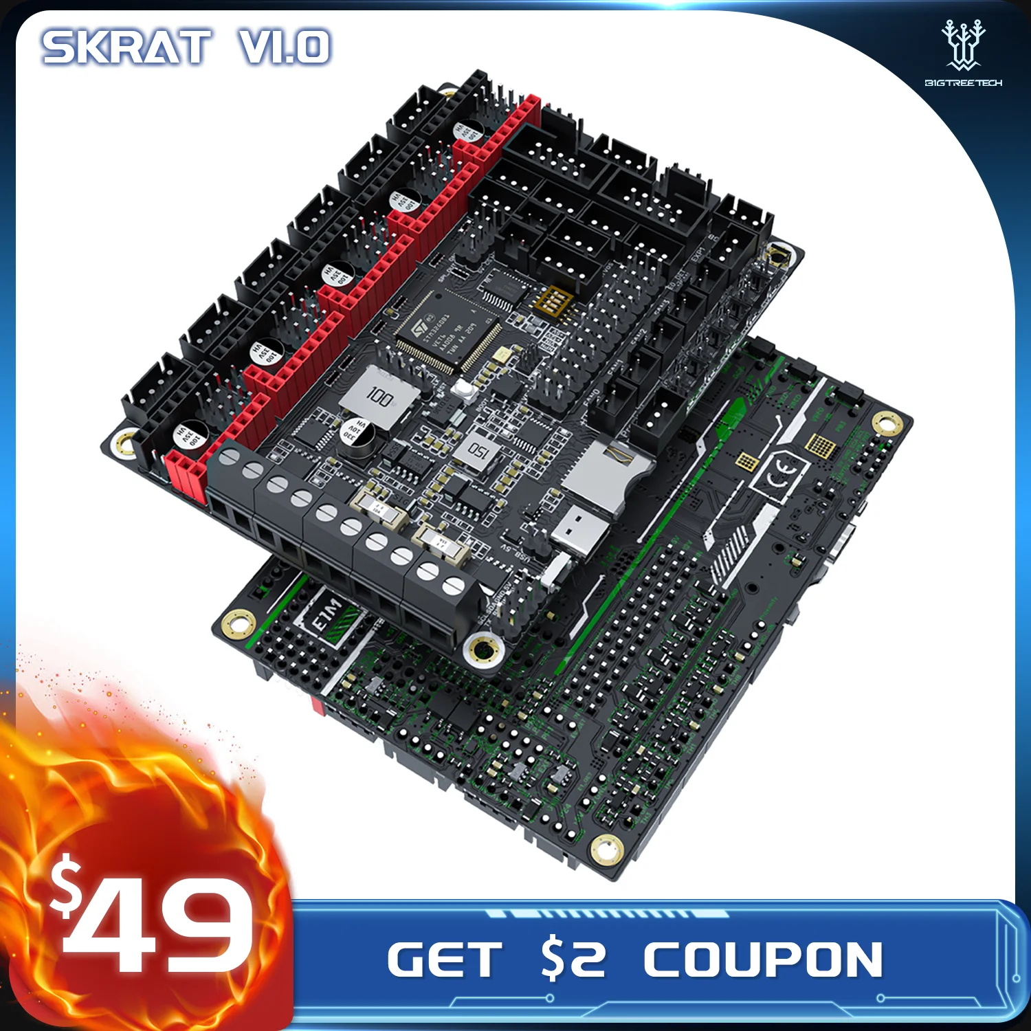 BIGTREETECH-placa base SKRat V1.0 de 32 bits, Raspberry Pi, Bus CAN ...