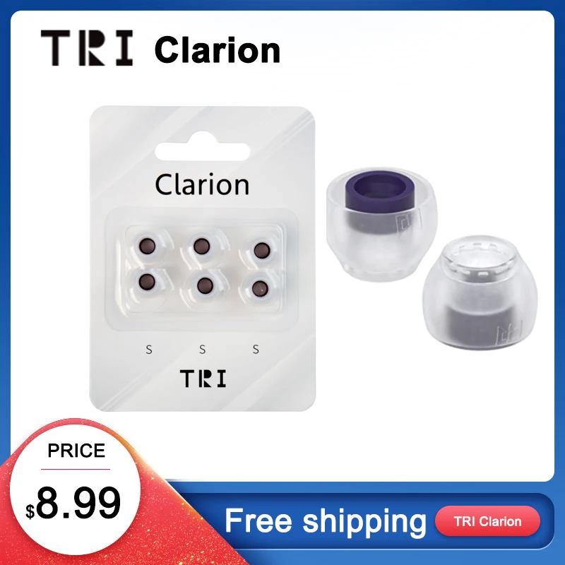 TRI Clarion 실리콘 이어폰 이어팁, S/M/L 사이즈 헤드폰 액세서리, 유선 헤드셋 이어버드, TRI x HBB KAI ...