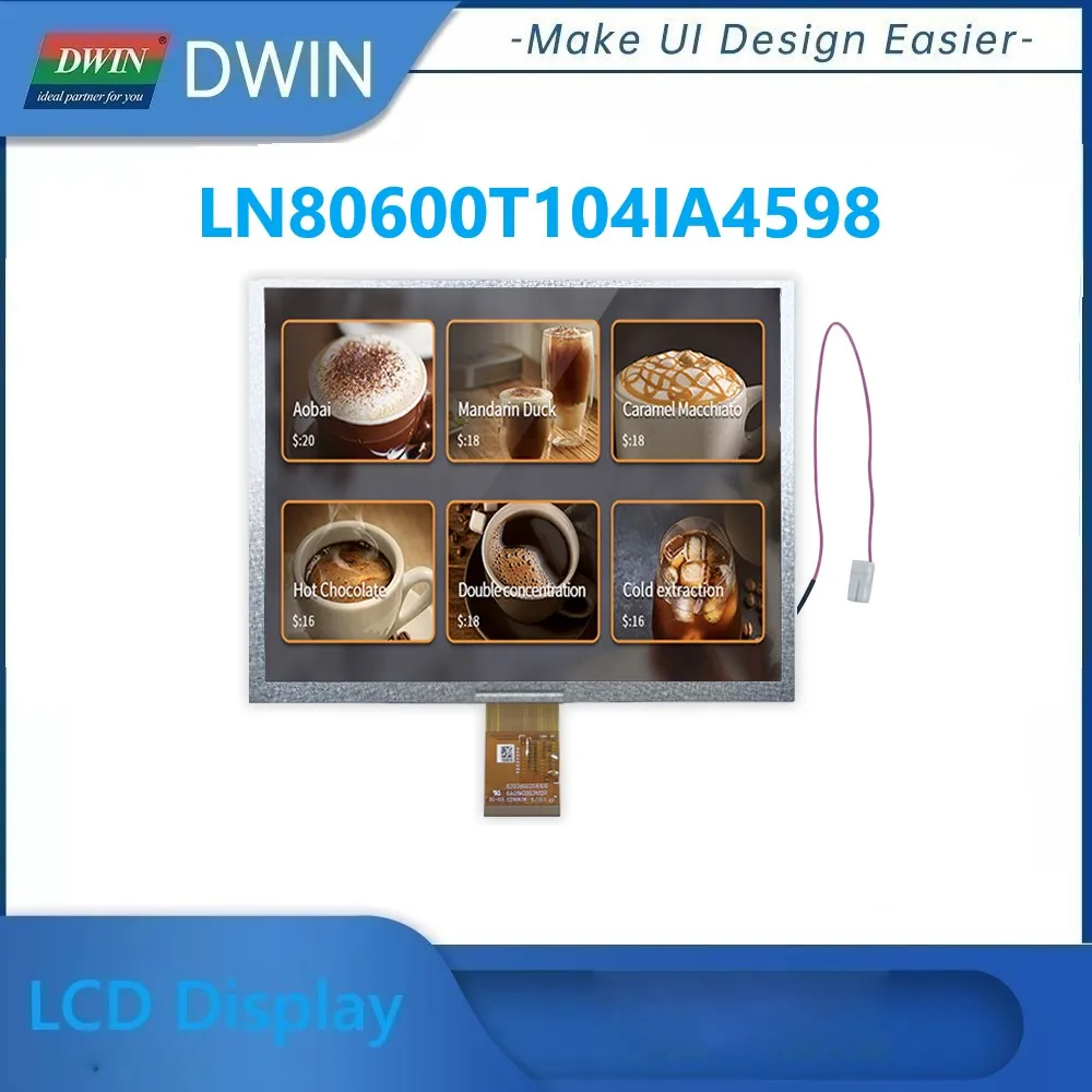 DWIN 10.4 Inch 800x600 450nit RGB 60PIN HX8677/HX8264 Driver IC TN TFT ...