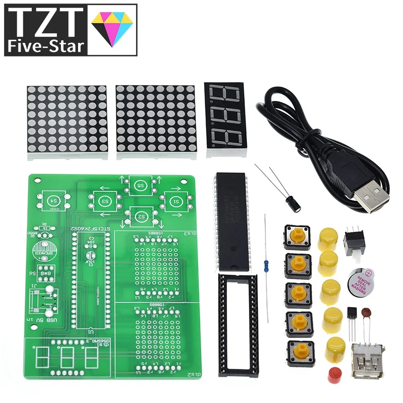 DIY-Game-Board-Kit-51-SCM-Chip-Retro-Electronic-Soldering-Practice ...