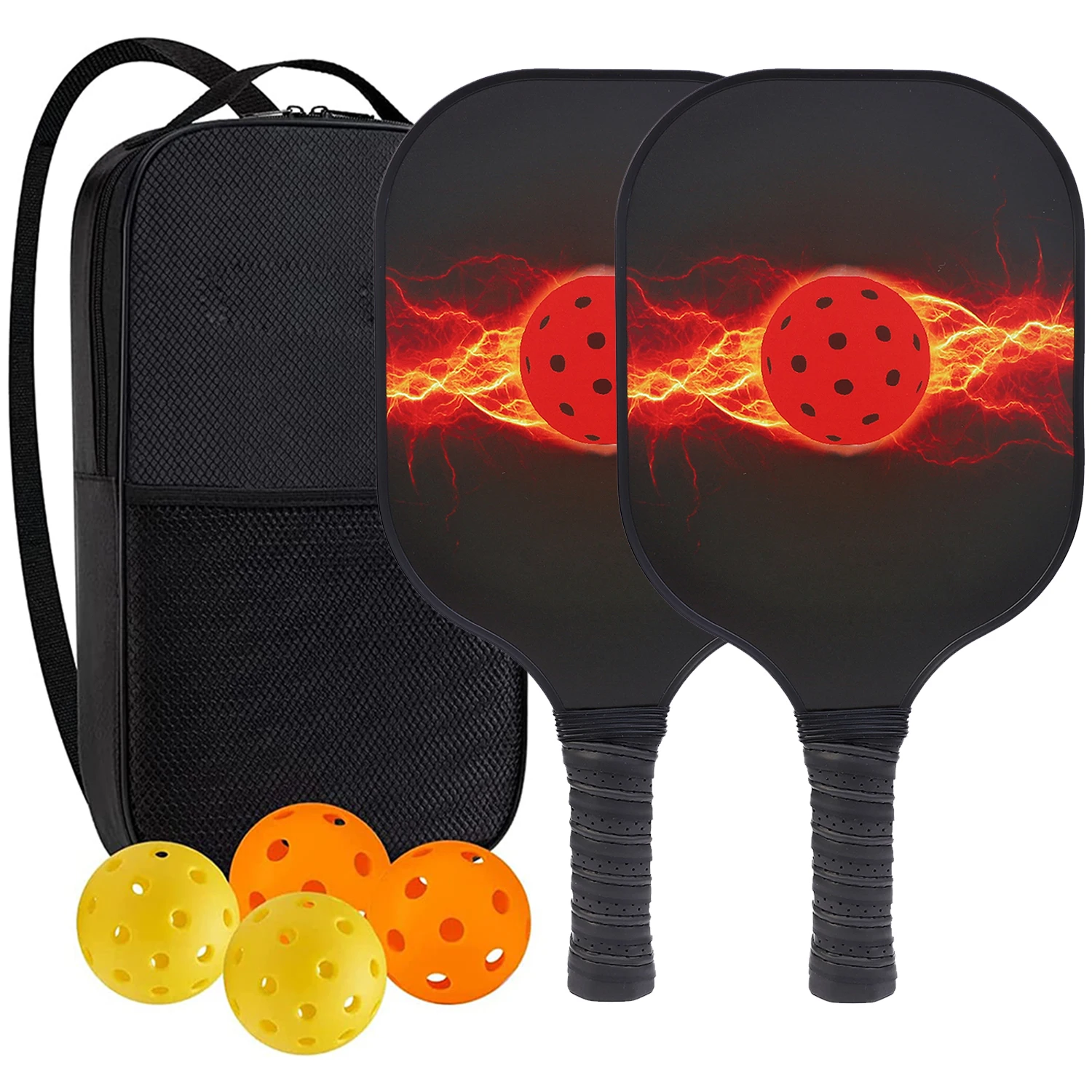 Pickleball-paletas-ligeras-de-superficie-de-fibra-de-vidrio-Juego-de-2 ...