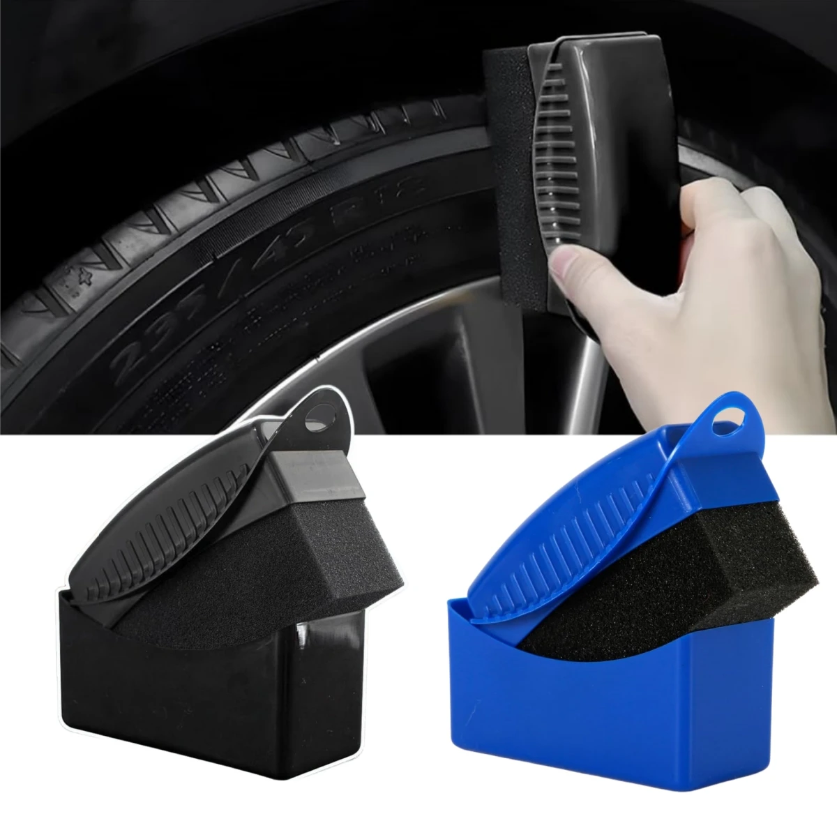 2Piece Car Tires Waxing Polishing Cleaning Wipe Washing Tire Tyre Wheel ...