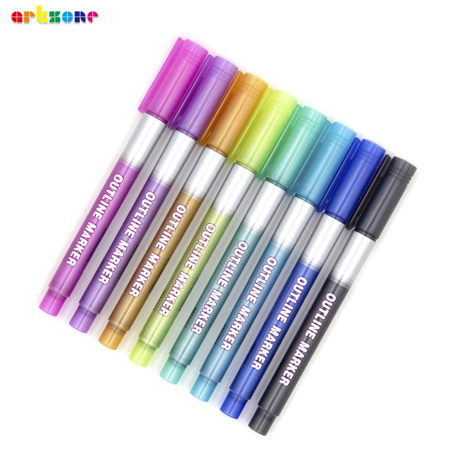 8-Colors-Outline-Art-Markers-Metallic-Double-Line-Art-Drawing-Pens-for ...